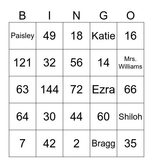 Worlds Greatest 3rd Grade Bingo Card