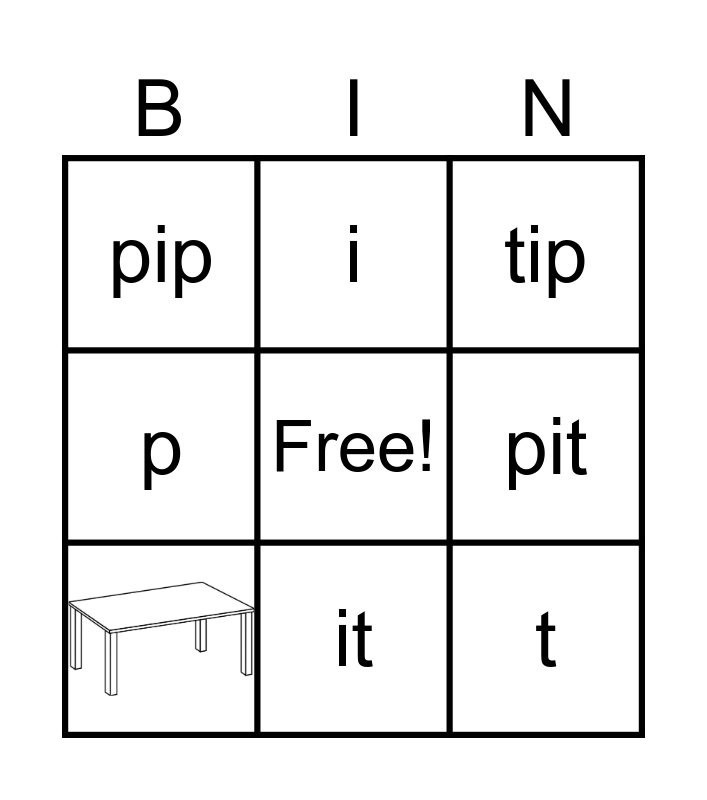 MTA Kit 1 Bingo Card