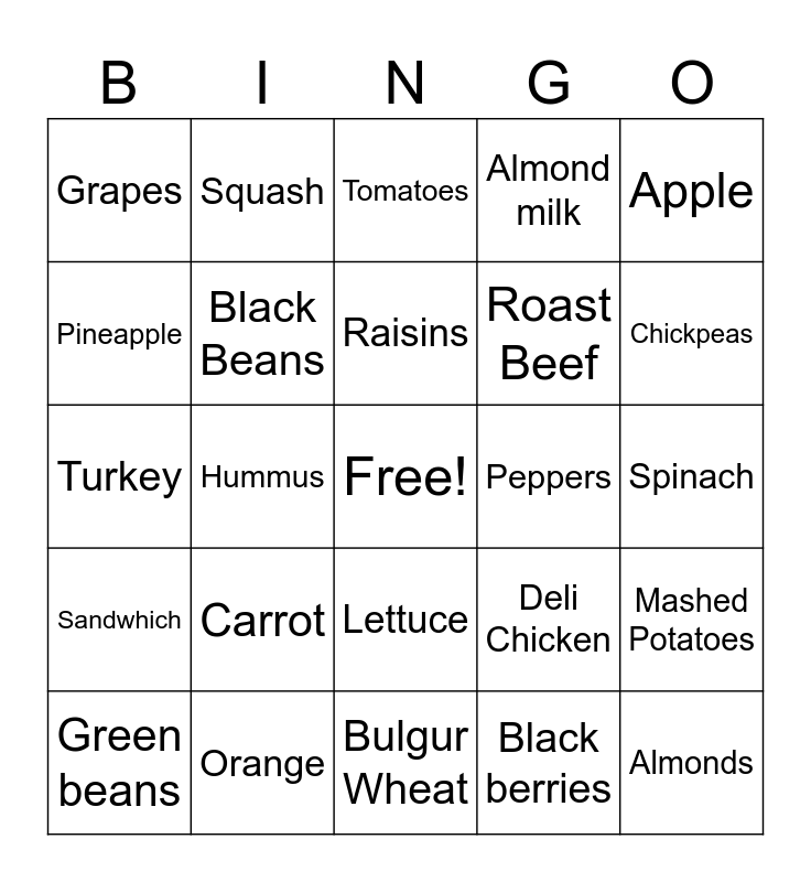 Charlotte's Bravery Bingo Card