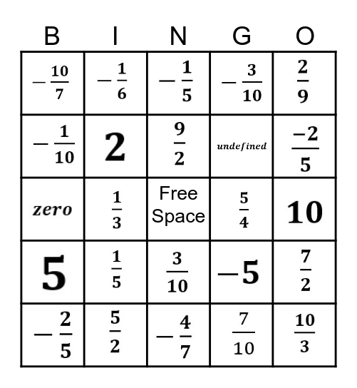 SLOPE - 2 Points Bingo Card