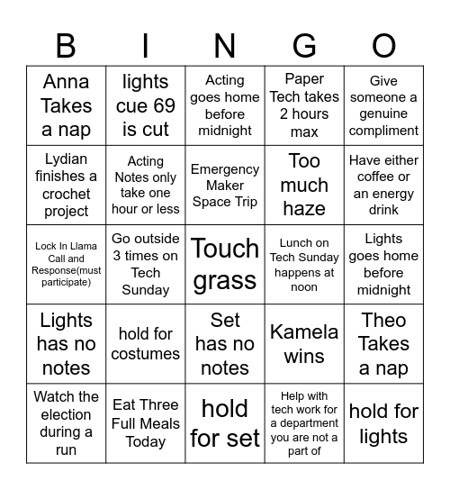 SKM Tech Week Bingo Card