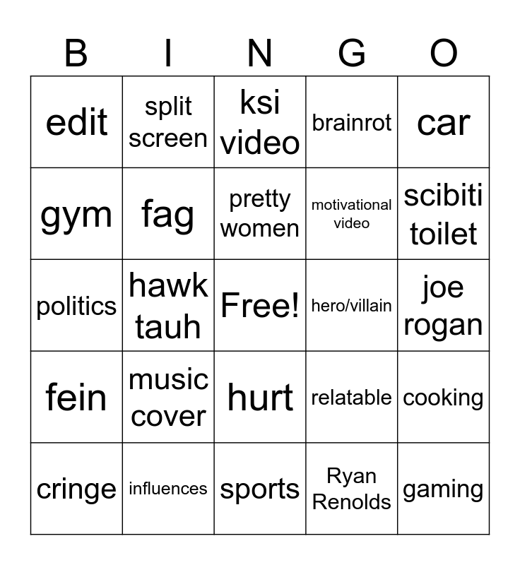 insta bingo Card