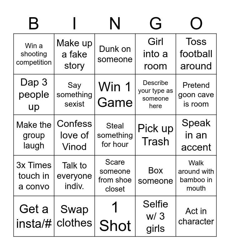 Thomas' Sexy Halloween Quest Bingo Card