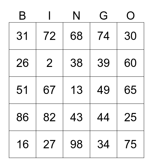 Leveling Up Bingo Card