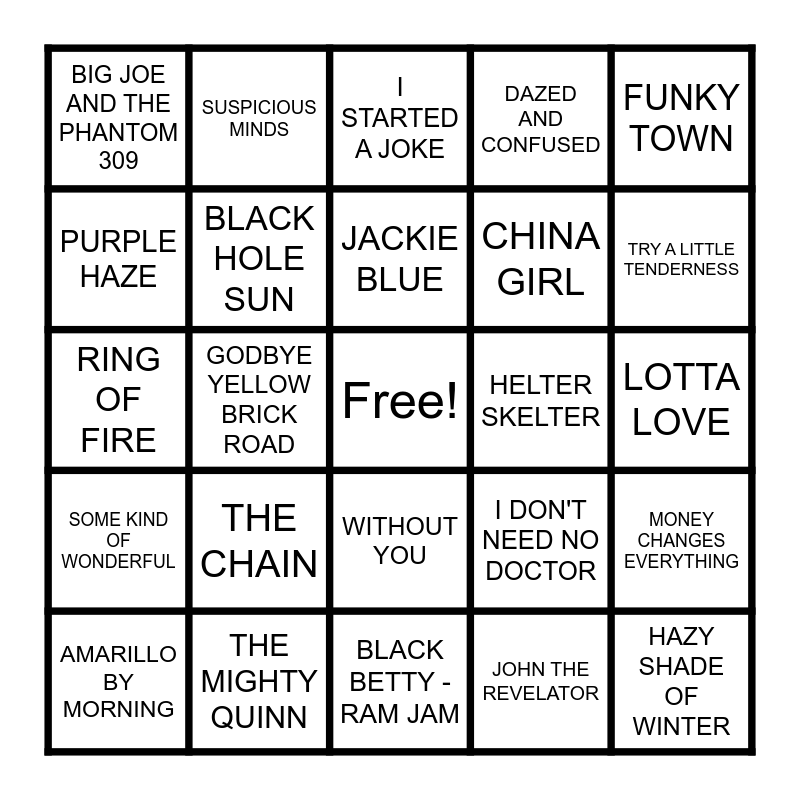COVERS PT. 2 Bingo Card