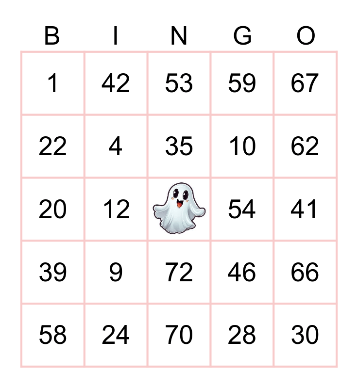 SpookyBingoo Bingo Card