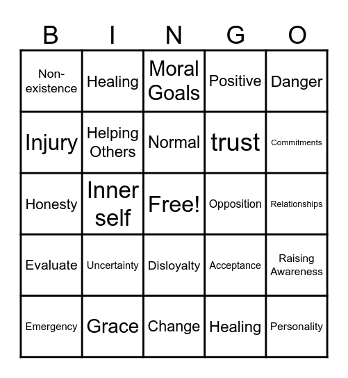 MRT ( ladder) Bingo Card