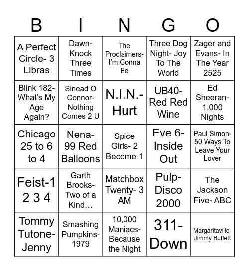 Count On It Bingo Card