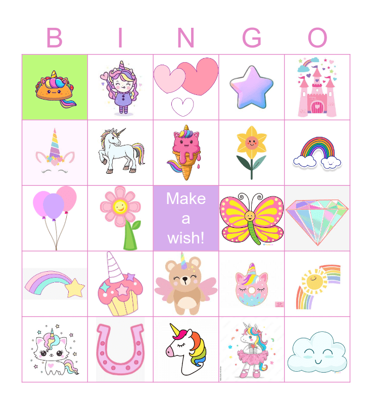 UNICORN BINGO 🦄 Bingo Card