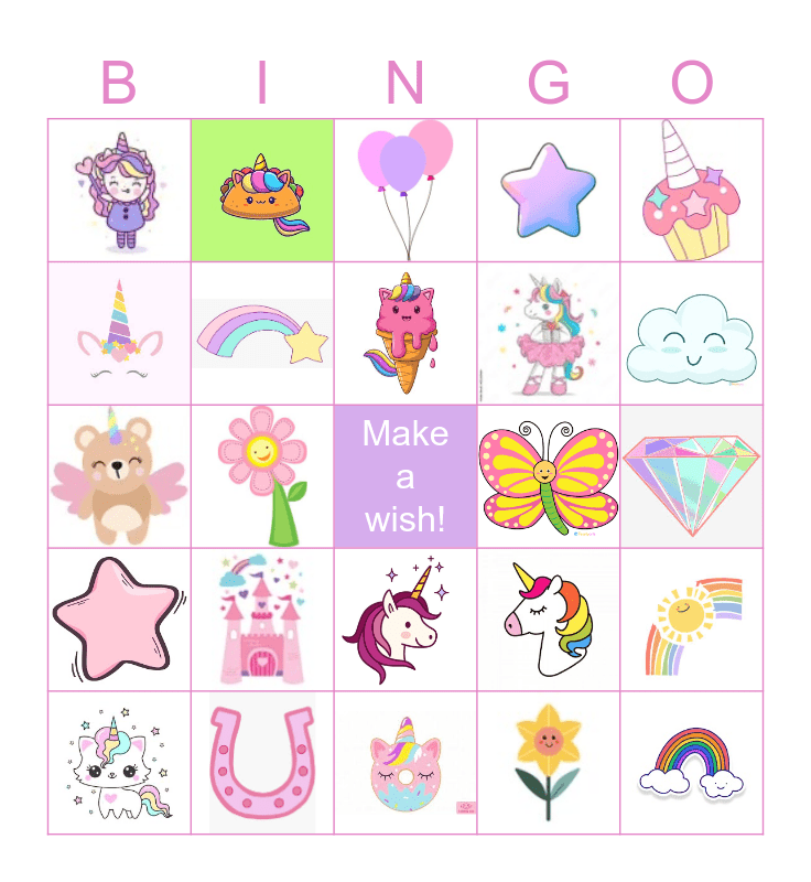 UNICORN BINGO 🦄 Bingo Card