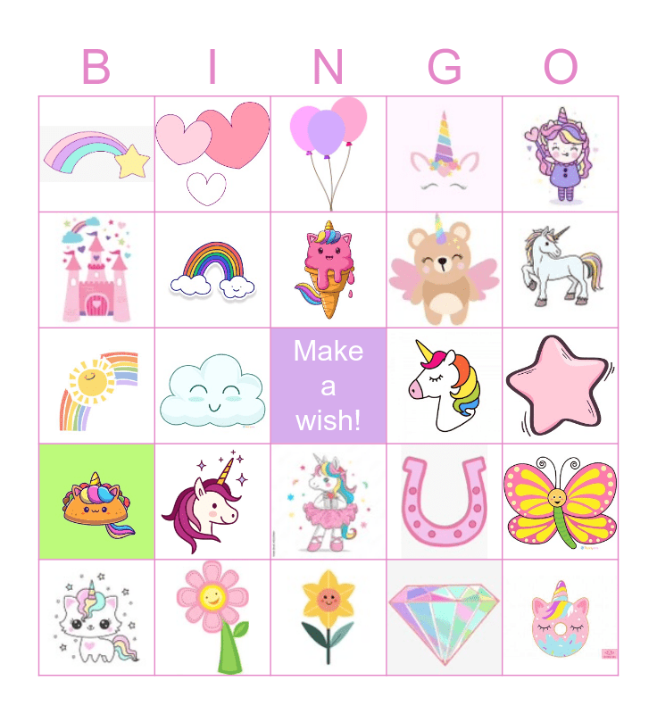 UNICORN BINGO 🦄 Bingo Card