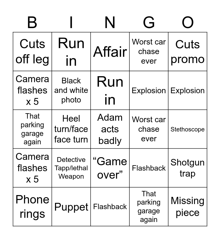 Saw Bingo Card
