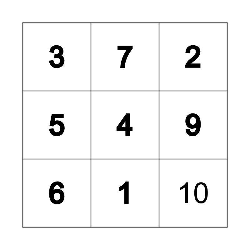 Ten Frame Bingo Card