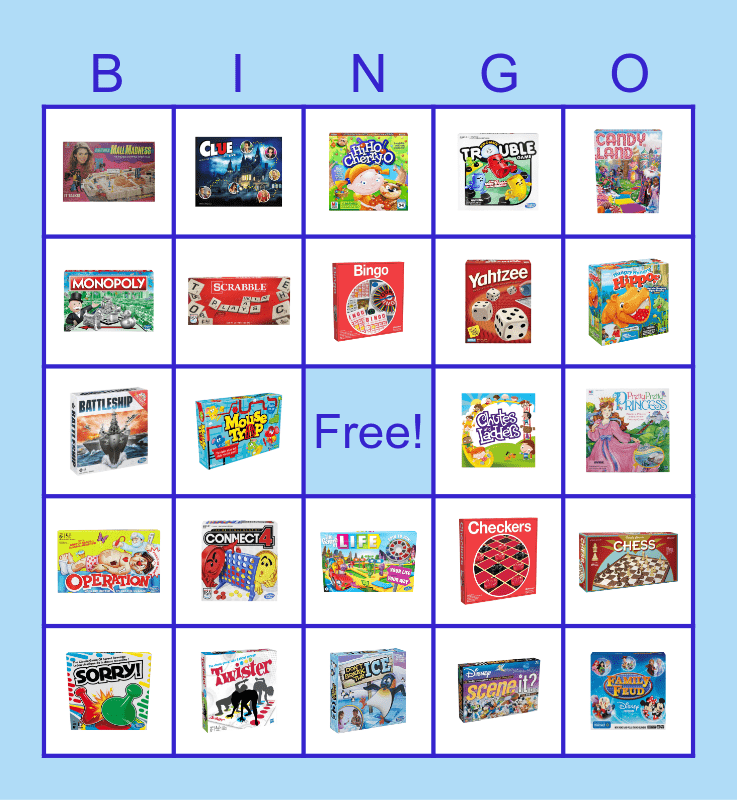Board Game BINGO Card