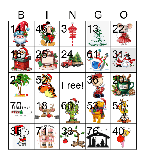 Merry Christmas! Bingo Card