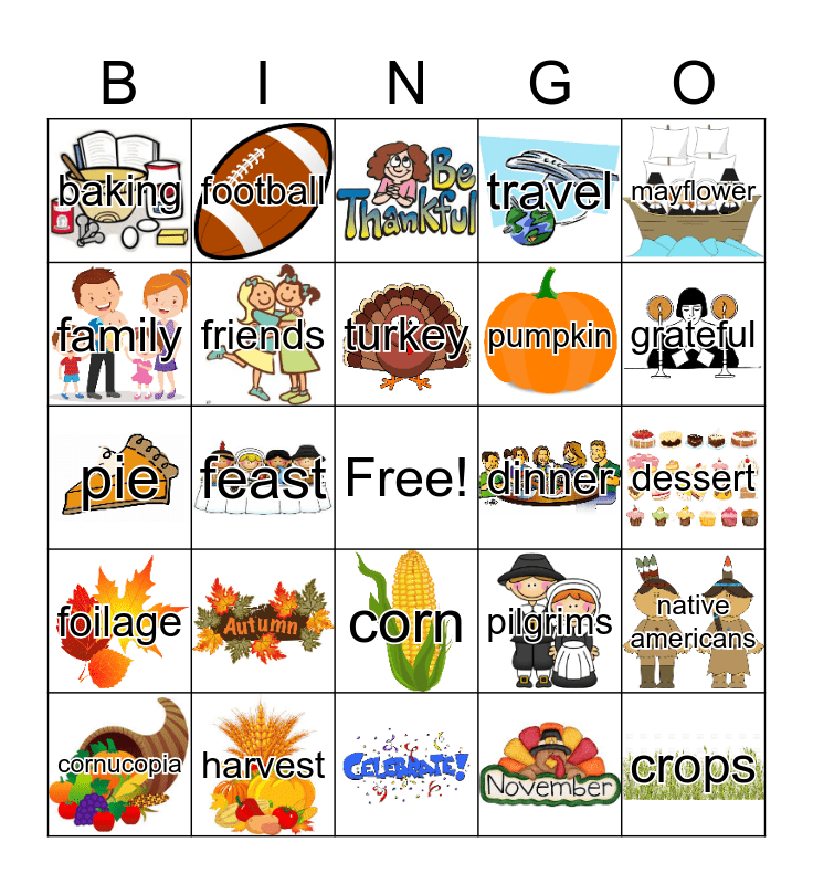 Thanksgiving Bingo Card