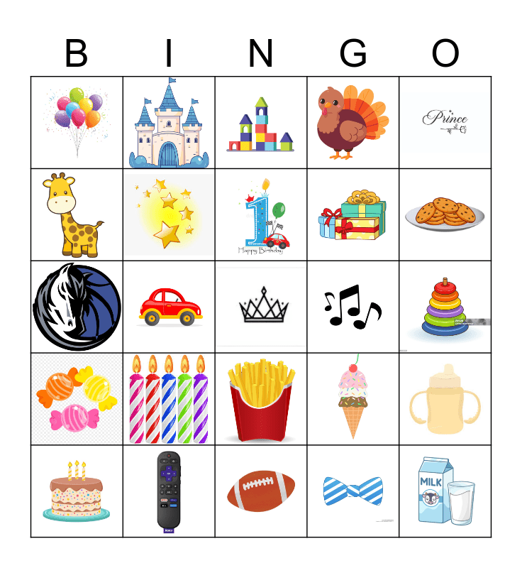 Prince Bingo Card