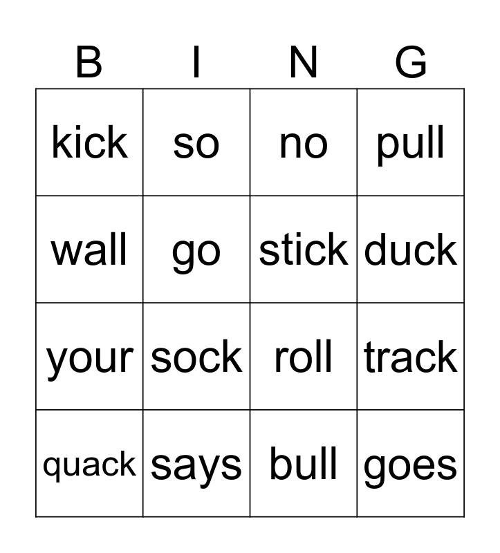 UFLI #43 & #44 Bingo Card