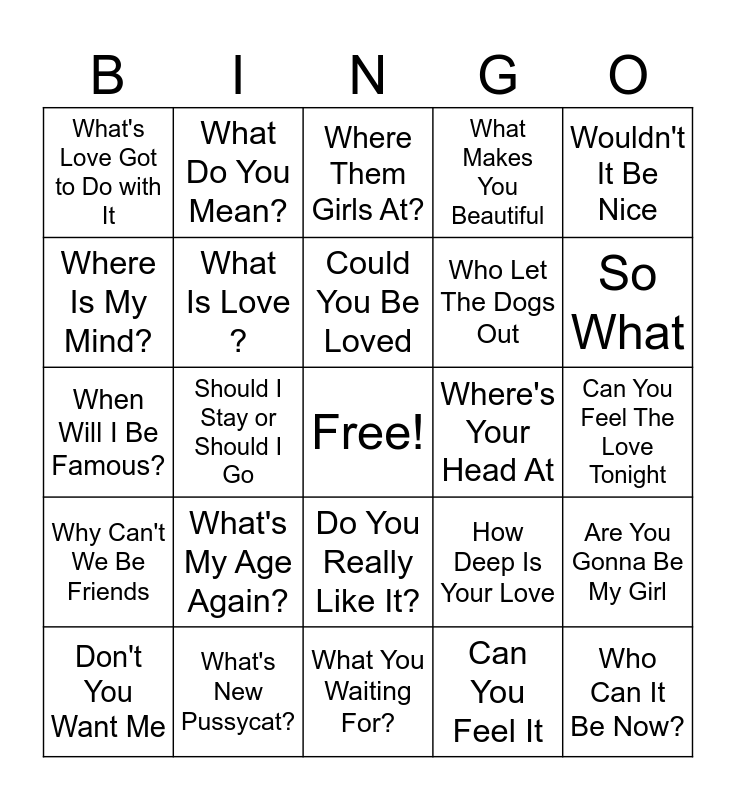 BINGO: QUESTIONS Bingo Card