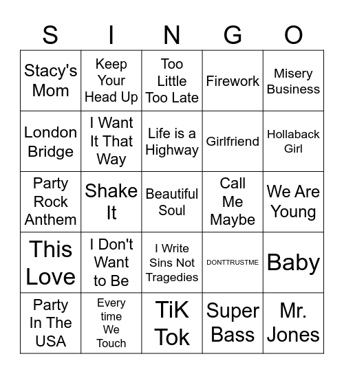 Terry Crews singing "A Thousand Miles" in White Chicks energy Bingo Card