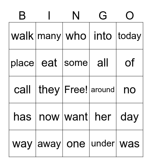 Wonders 2.3-3.1 HFW and Trick Words Bingo Card