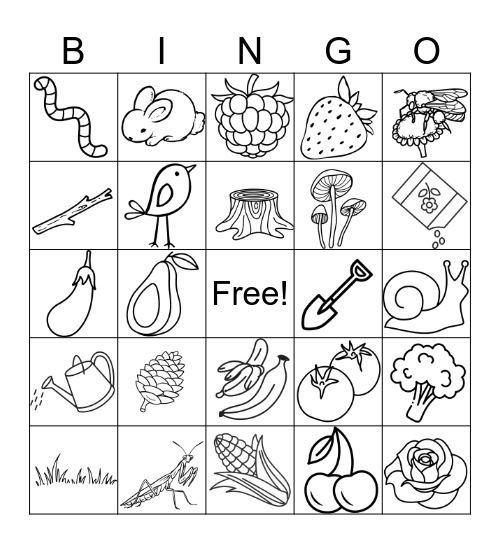 Mac Garden Bingo Card