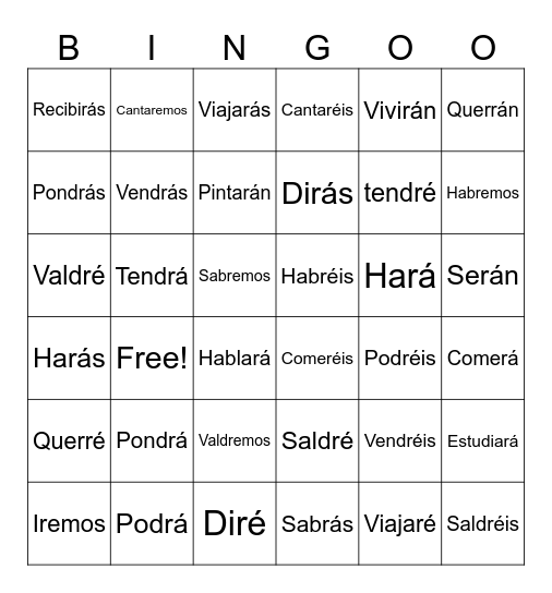 Futuro Bingo Card