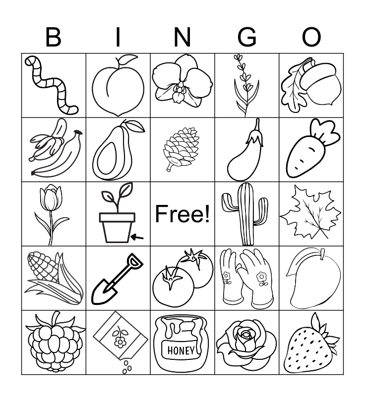 Mac Garden Bingo Card