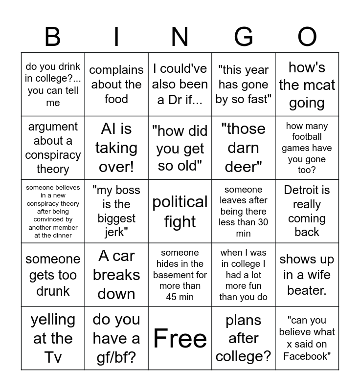 Google Docs Bingo Card