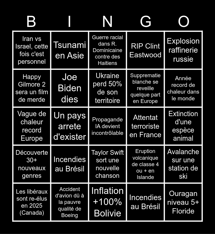 Bingo bango lets tango Bingo Card