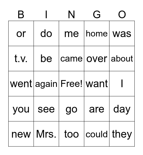 31 Bingo Card