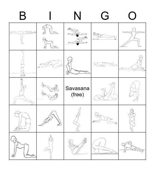 Yoga Bingo Card