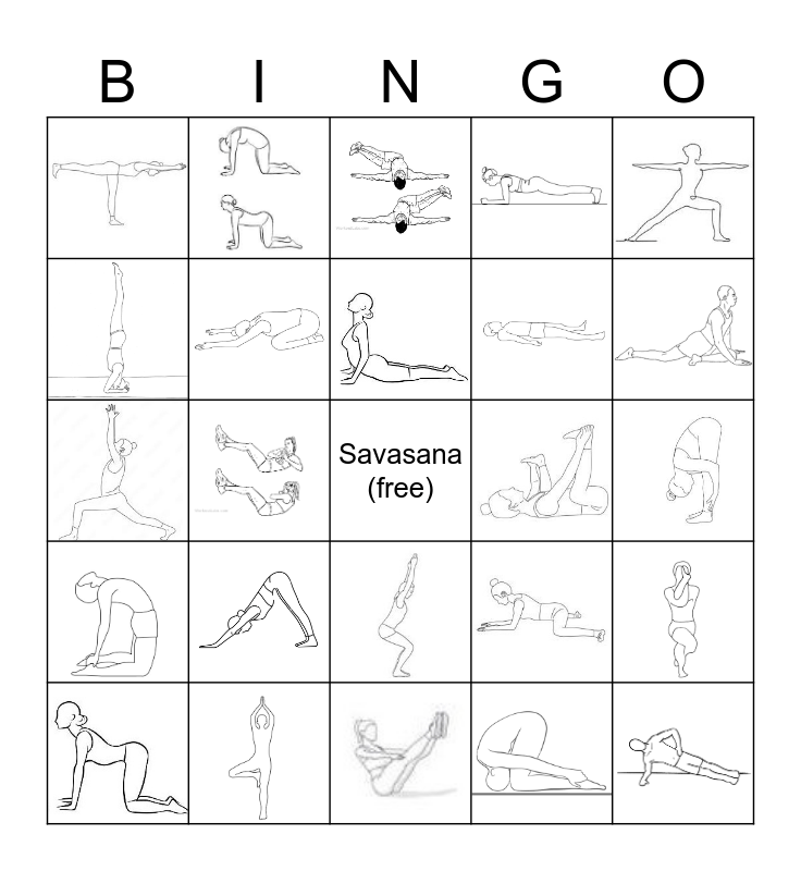 Yoga Bingo Card