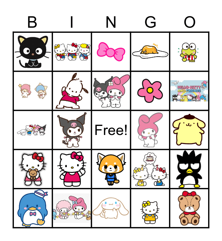 Hello Kitty Bingo Card