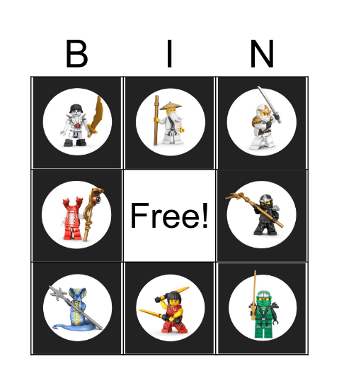 Ninjago Bingo Card
