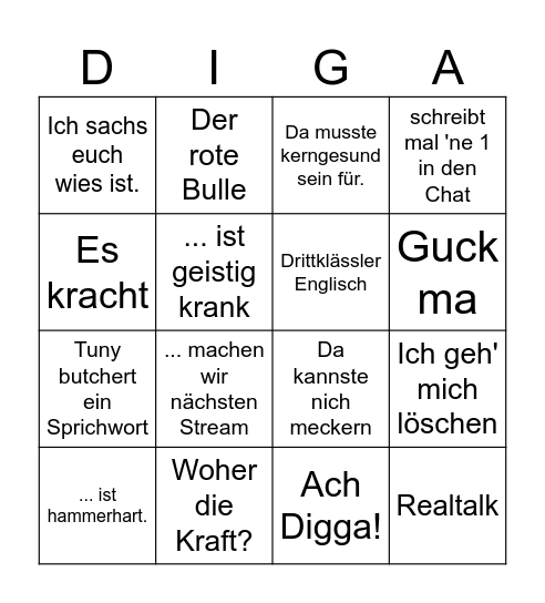 Tuny Bingo Card