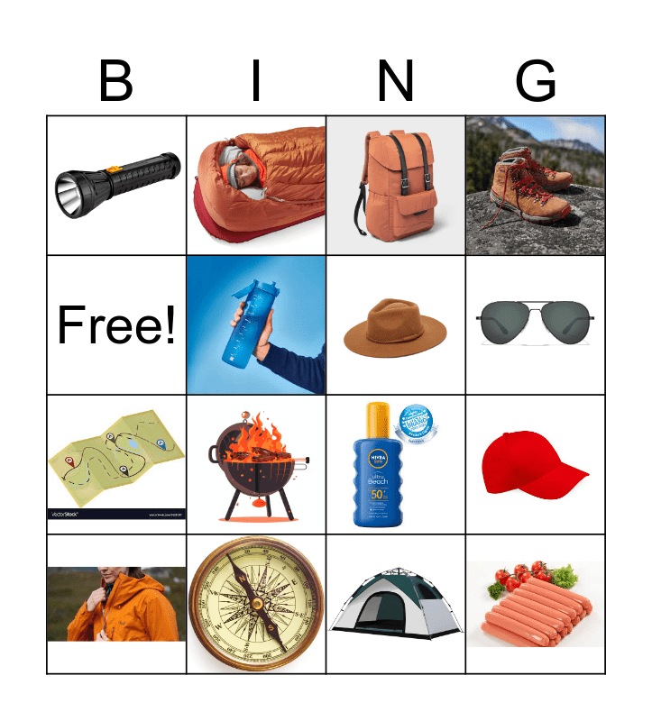 We are going camping! Bingo Card