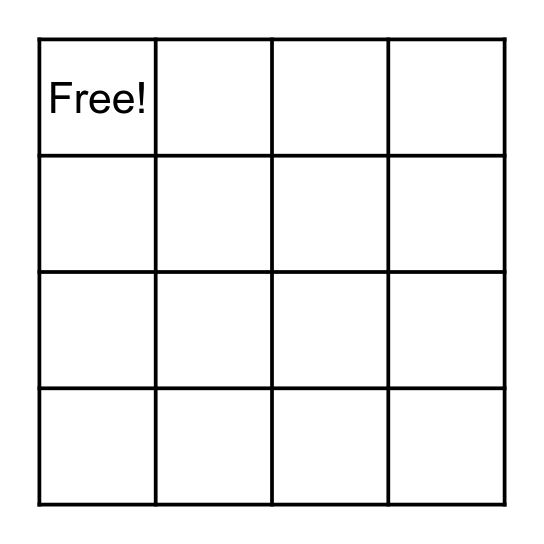 Subtraction Bingo Card