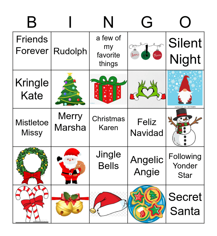 Supper Club Christmas BINGO Card