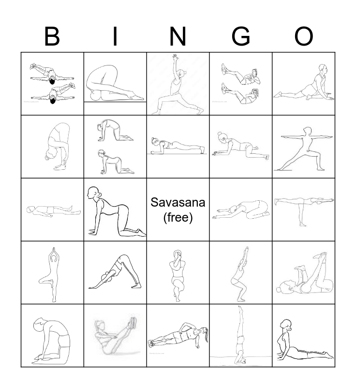 Yoga Bingo Card