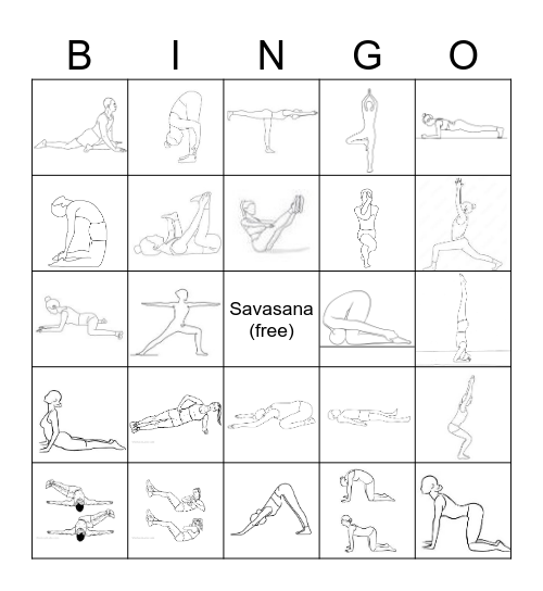 Yoga Bingo Card