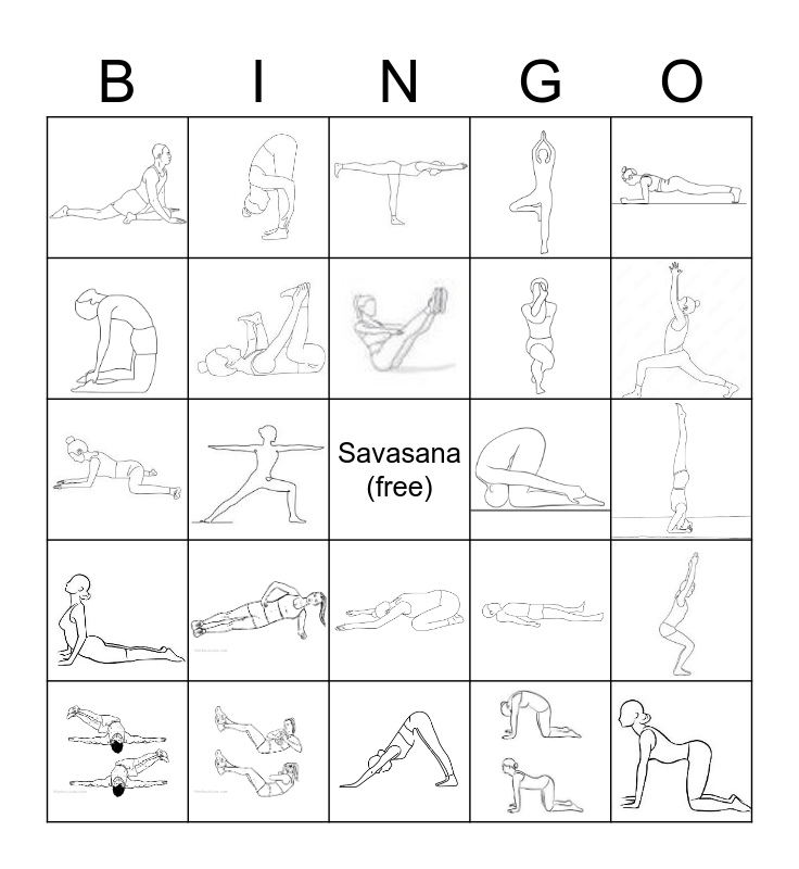 Yoga Bingo Card
