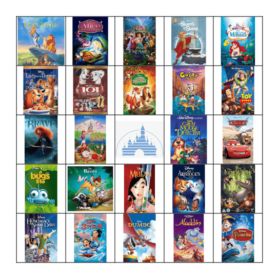 Disney Bingo - Round 1 Bingo Card
