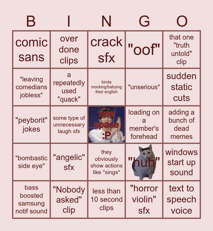 fanboi updates/attaetude enha videos bingo (very critical) Bingo Card