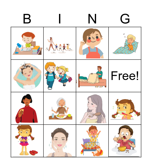 Daily Routine Bingo Card