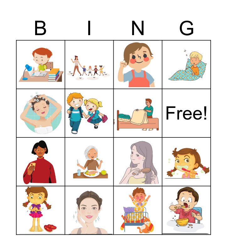 Daily Routine Bingo Card