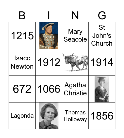Historical Bingo Card