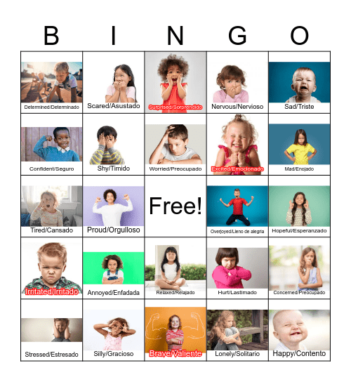 Social Emotional Bingo Card