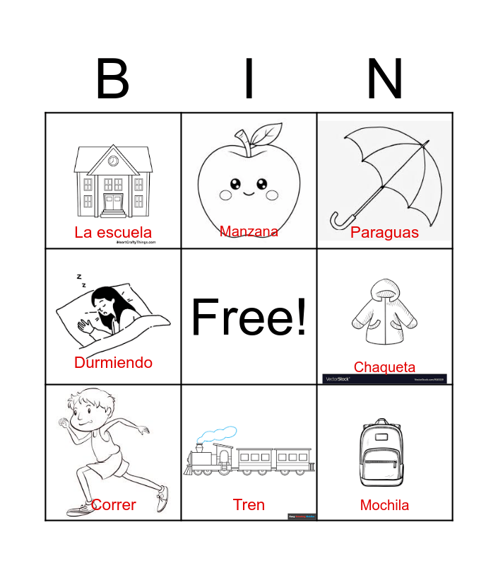 Multilingual Bingo Card