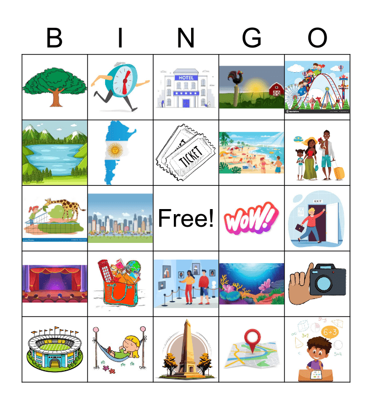 SP2 - Unidad 7 - De vacaciones Bingo Card